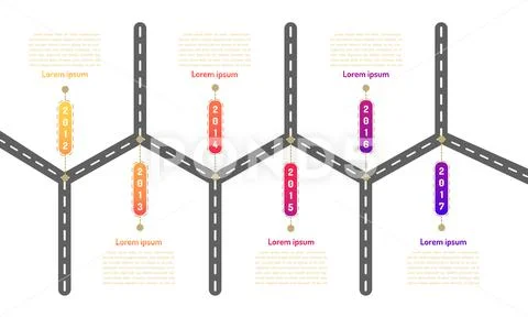 City subway roadmap timeline elements with markpoint graph think search ...