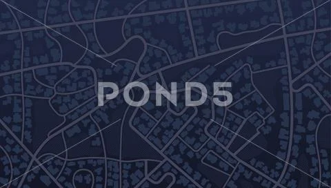 City top view. Gps map navigation to own house. View from above the map ...