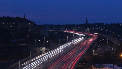 City Traffic Night Timelapse 4k - Time L... | Stock Video | Pond5