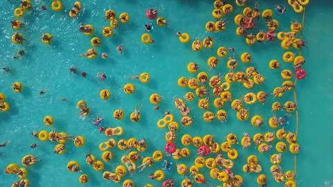 Crowded Swimming Pool Stock Footage ~ Royalty Free Stock Videos | Pond5