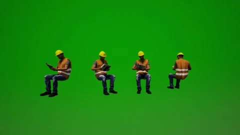 City workers on green screen reading mag... | Stock Video | Pond5