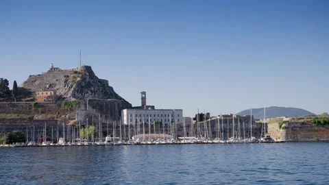 Cityscape of Kerkira, capital of Corfu i... | Stock Video | Pond5