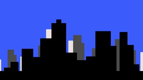 Cityscape Sunrise 2D Animation | Stock Video | Pond5