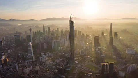 Cityscape Time lapse : Aerial Kuala Lump... | Stock Video | Pond5