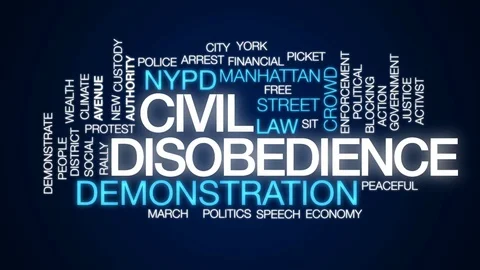 Civil disobedience animated word cloud, ... | Stock Video | Pond5