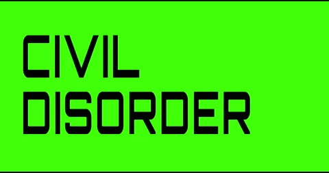 Civil disorder text green screen, masked... | Stock Video | Pond5