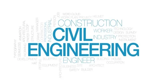 Civil engineering animated word cloud. K... | Stock Video | Pond5