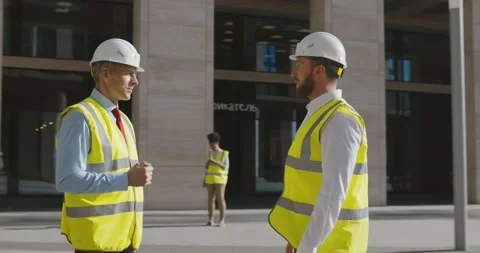 Civil engineers wearing safety vest and ... | Stock Video | Pond5
