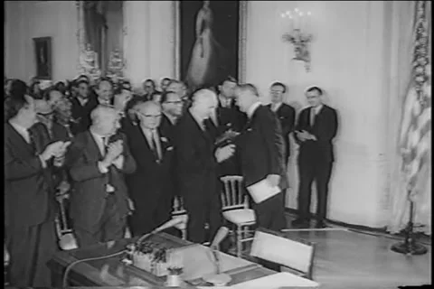 Civil Rights Bill signed by President L... | Stock Video | Pond5