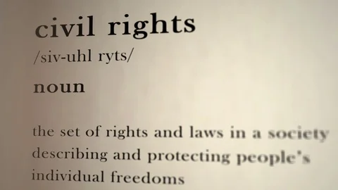 Civil Rights Definition | Stock Video | Pond5