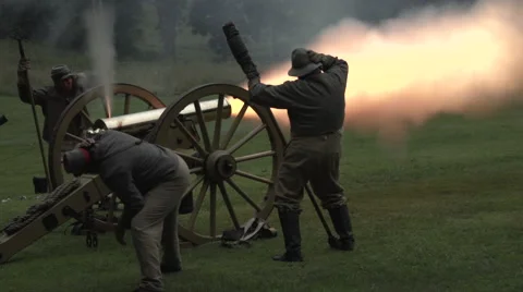 American Civil War Cannons Firing