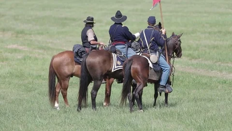 Civil War - Union cavalry during battle | Stock Video | Pond5