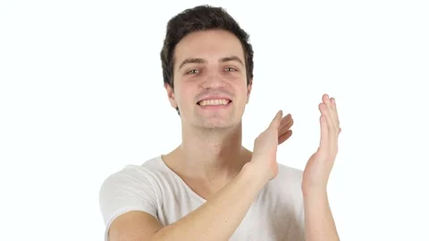 Clapping, Applauding Handsome Man, White... | Stock Video | Pond5