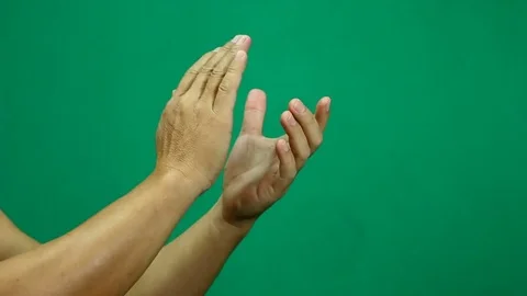 clapping hands with green background | Stock Video | Pond5