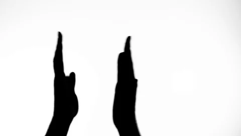 Clapping Hands Silhouette Black White | Stock Video | Pond5