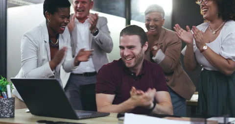 Clapping, high five and business people ... | Stock Video | Pond5