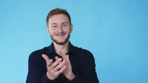 clapping man proud satisfaction applaudi... | Stock Video | Pond5