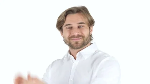 Clapping Man on white Background | Stock Video | Pond5