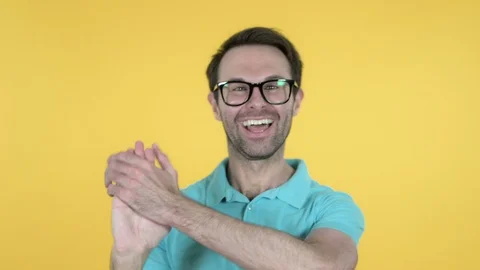 Clapping Young Man, Applauding Isolated ... | Stock Video | Pond5