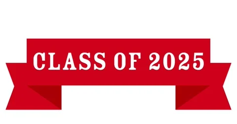 Class of 2025 words on banner ribbon | Stock Video | Pond5