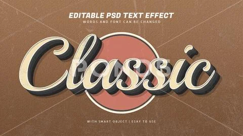 Classic 3d vintage retro style text effect ~ PSD Template #234430602
