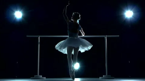 classic ballet dancer on blue background | Stock Video | Pond5