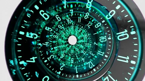 Classic clock crystal time . Spiral Cloc... | Stock Video | Pond5