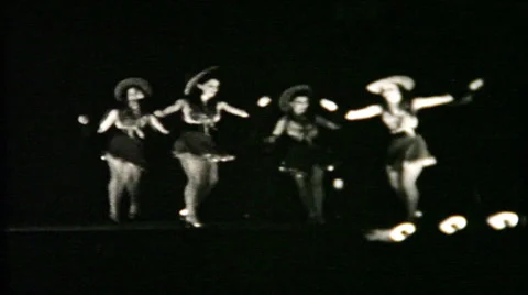 classic dancing girls in stage show 1940... | Stock Video | Pond5