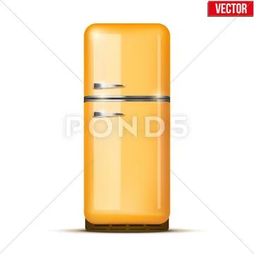 Classic Fridge refrigerator. Vector isolated on white background ...