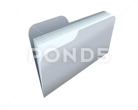 Classic gradient grey computer empty file folder icon with document Illustration #296655932
