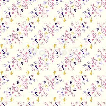 Classic musical patterns, with sheet music and treble clef, great ...
