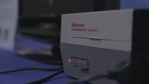 Classic Nintendo system with game playin... | Stock Video | Pond5