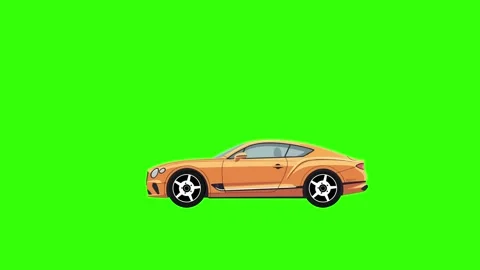 classic sports car 2d driving animated c... | Stock Video | Pond5