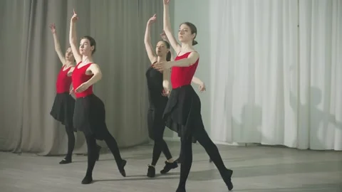 classical ballet training in the hall wi... | Stock Video | Pond5
