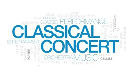 Classical concert animated word cloud, t... | Stock Video | Pond5