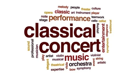 Classical concert animated word cloud, t... | Stock Video | Pond5