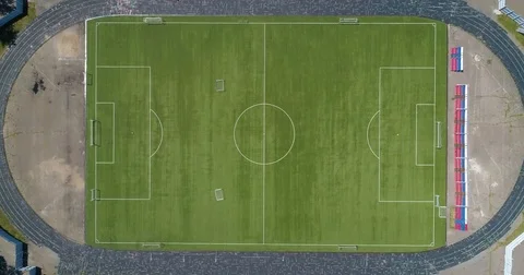 Classical empty old stadium from birds e... | Stock Video | Pond5