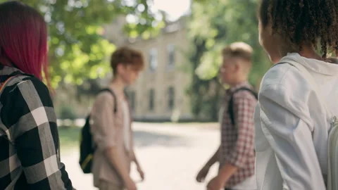 Classmates instigating fight between two... | Stock Video | Pond5