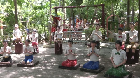 Classroom Statue at Hell Temple | Stock Video | Pond5