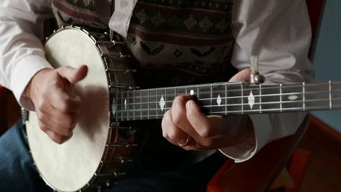 Clawhammer Banjo Style Picking Close up 4k