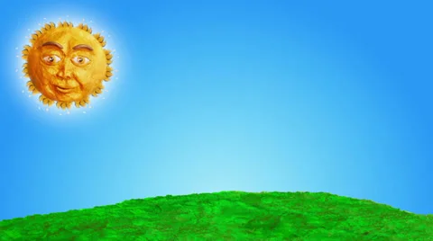 Clay spinning Sun background, loop, HD. ... | Stock Video | Pond5