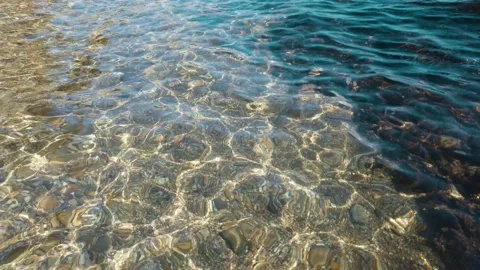Clean Beach Ocean Water surface video b... | Stock Video | Pond5