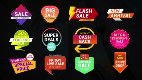 Clean Sale Labels & Badges Pack ~ After Effects #254053643