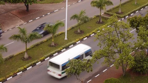 Clean streets of Kigali, Rwanda. Top dow... | Stock Video | Pond5