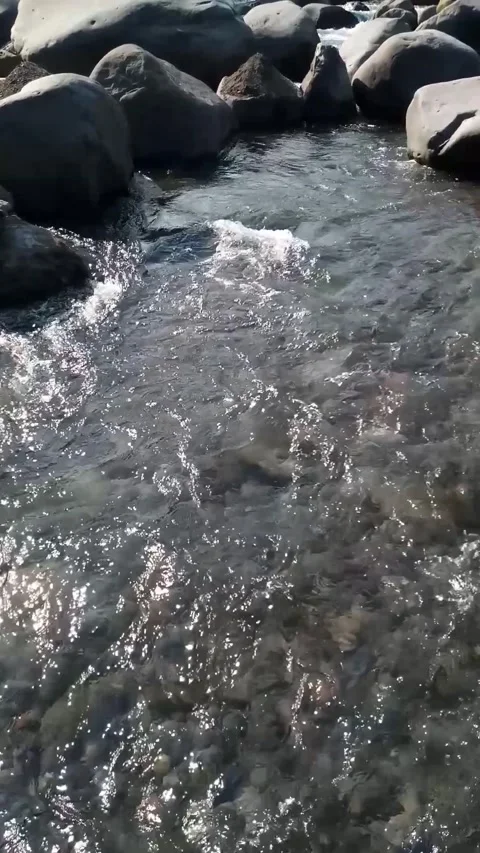 Clean Water Flowing in A River Village | Stock Video | Pond5