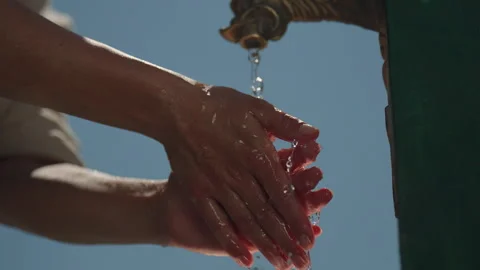 Clean Water In Human Hands. Stream Of Pu... | Stock Video | Pond5