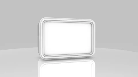 Clean white screen in a 3D glossy studio... | Stock Video | Pond5