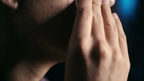 Cleaning Acne Face - Close up 4k - Side ... | Stock Video | Pond5