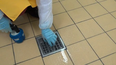 Cleaning and washing drainage system in ... | Stock Video | Pond5