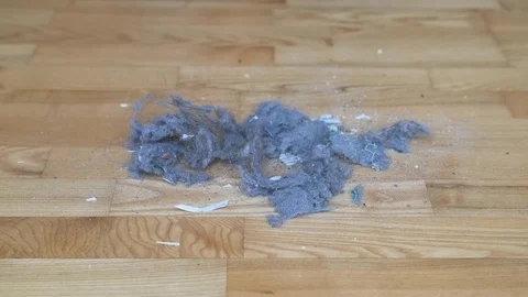 cleaning up clumps of dust and mess from... | Stock Video | Pond5